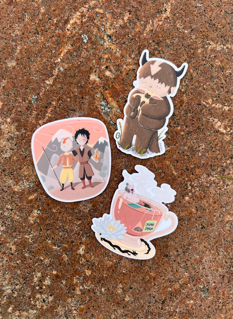 ATLA Vinyl Sticker Pack for Laptop, Phone Case Cute Avatar Art Aang ...
