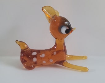 Glass Fawn Figurine - Etsy