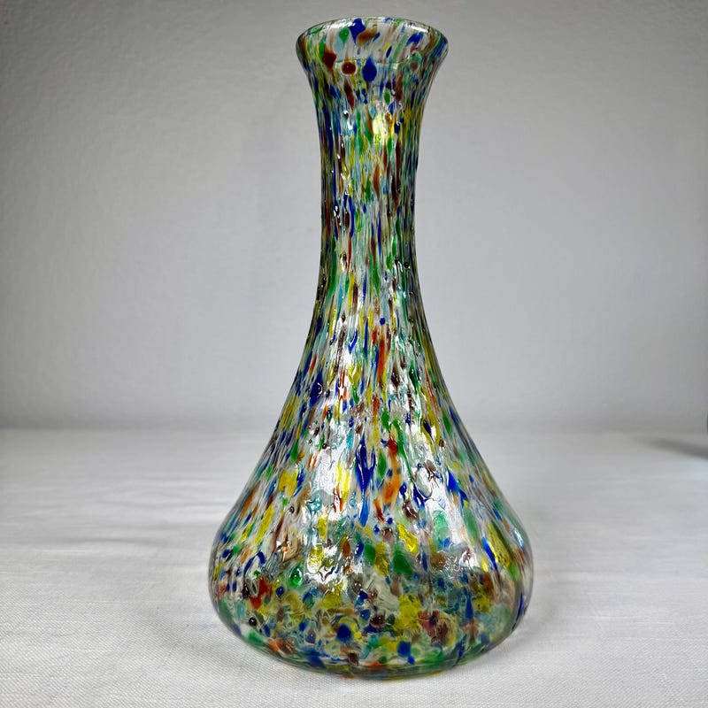 Vintage Confetti Glass Vase - Etsy