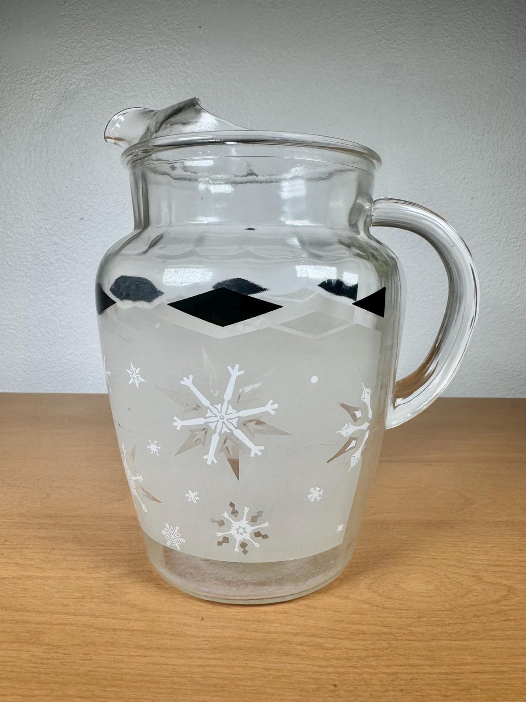 Vintage Anchor Hocking Atomic Snowflake Pitcher: MCM Black Diamond ...