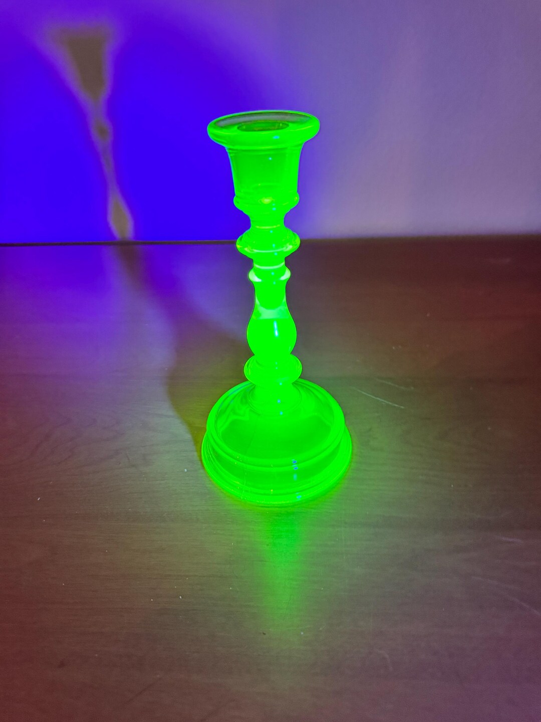 Antique Vaseline Yellow Candle Stick Vintage Tiffin Uranium Depression ...