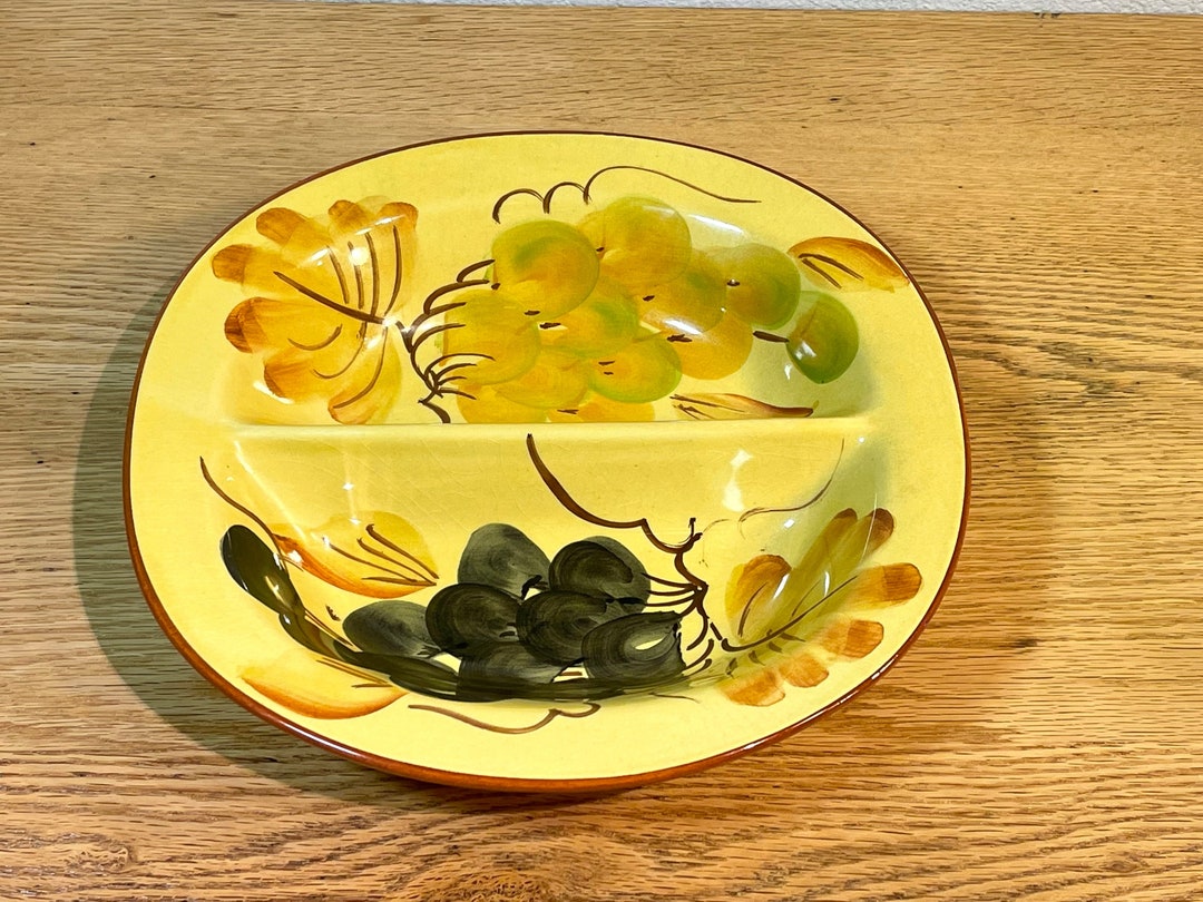 PIZZATO Hand Painted Divided Ceramic Serving Dish Made in Italy Italian ...