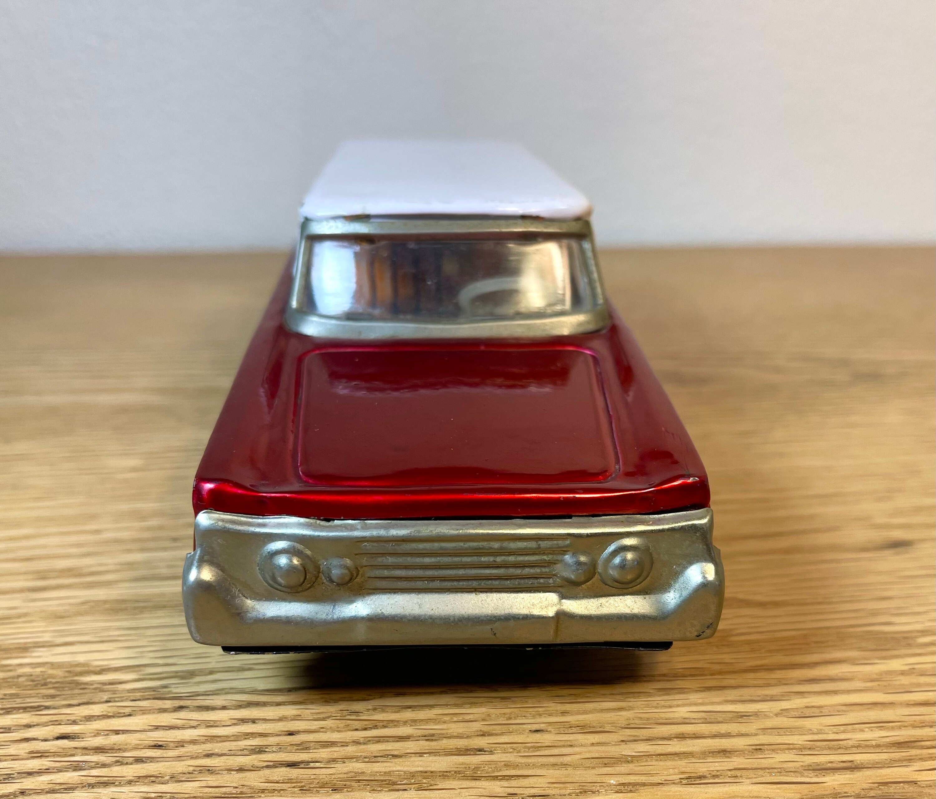 Rare Red Vintage Tin Toy Car and Driver Mf 962 Friction 1960'S China ...