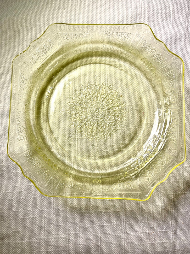 Vintage Depression Glass 8" Salad Plate Princess Topaz by ANCHOR ...