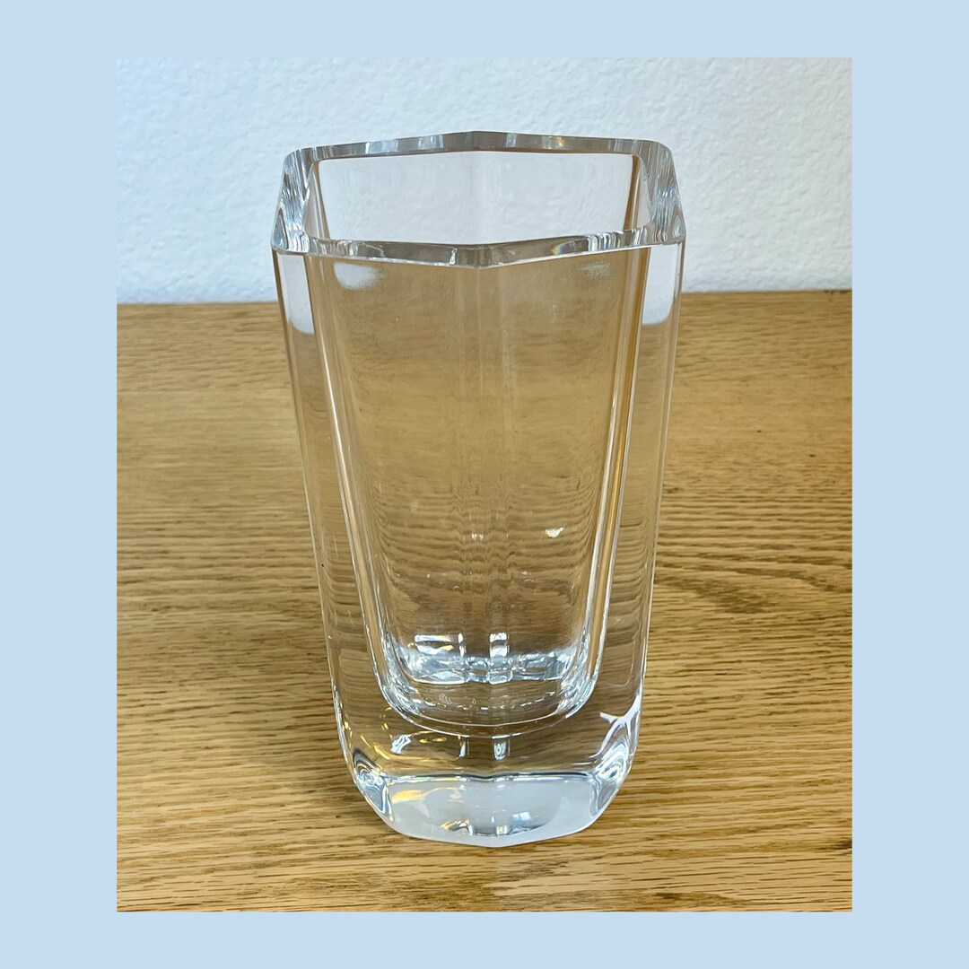 Vintage Heavy Kosta Boda Crystal Vase B. Edenfalk Colonna 1986 1980's ...