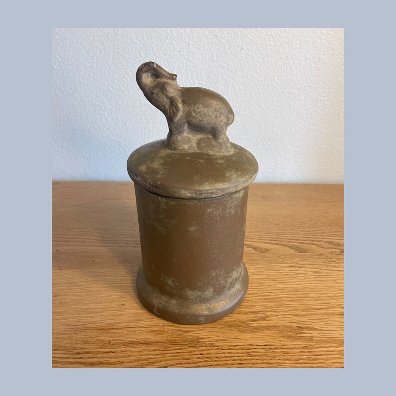 Vintage Plaster / Chalkware Canister With Elephant Handle on - Etsy