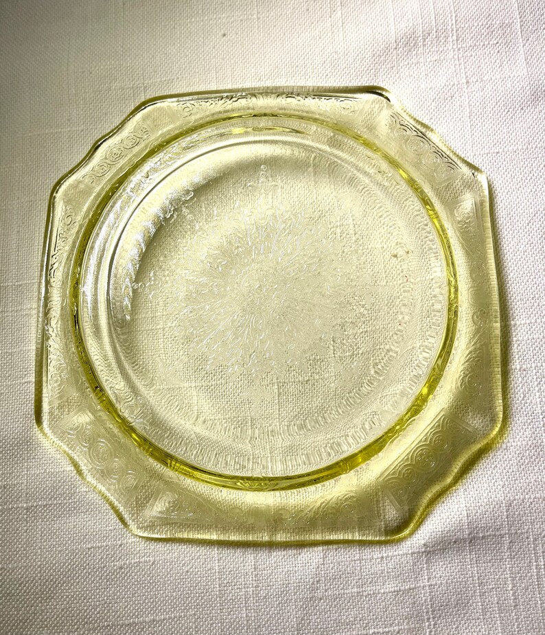 Vintage Depression Glass 8" Salad Plate Princess Topaz by ANCHOR ...