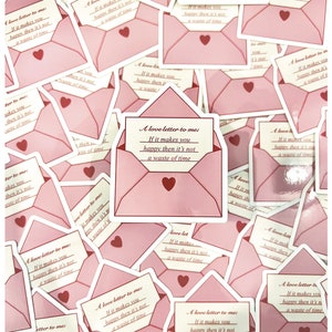 Pink and Red Self Love Envelope Vinyl Sticker - Etsy