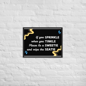 If You Sprinkle When You Tinkle Landscape Bathroom Funny Wall Art ...