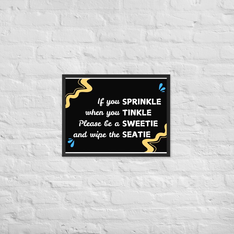 If You Sprinkle When You Tinkle Landscape Bathroom Funny Wall Art ...