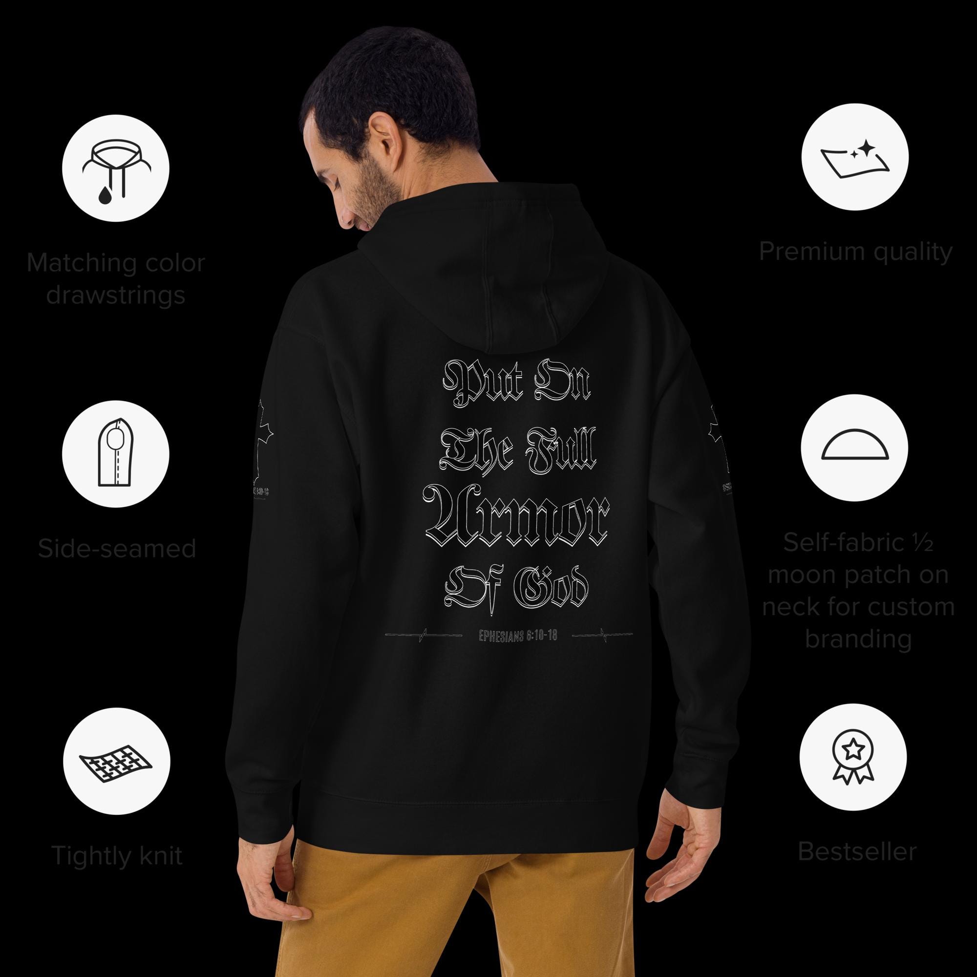 Put on the Full Armor of God Mens Pump Cover Hoodie, Bible Hoodie ...