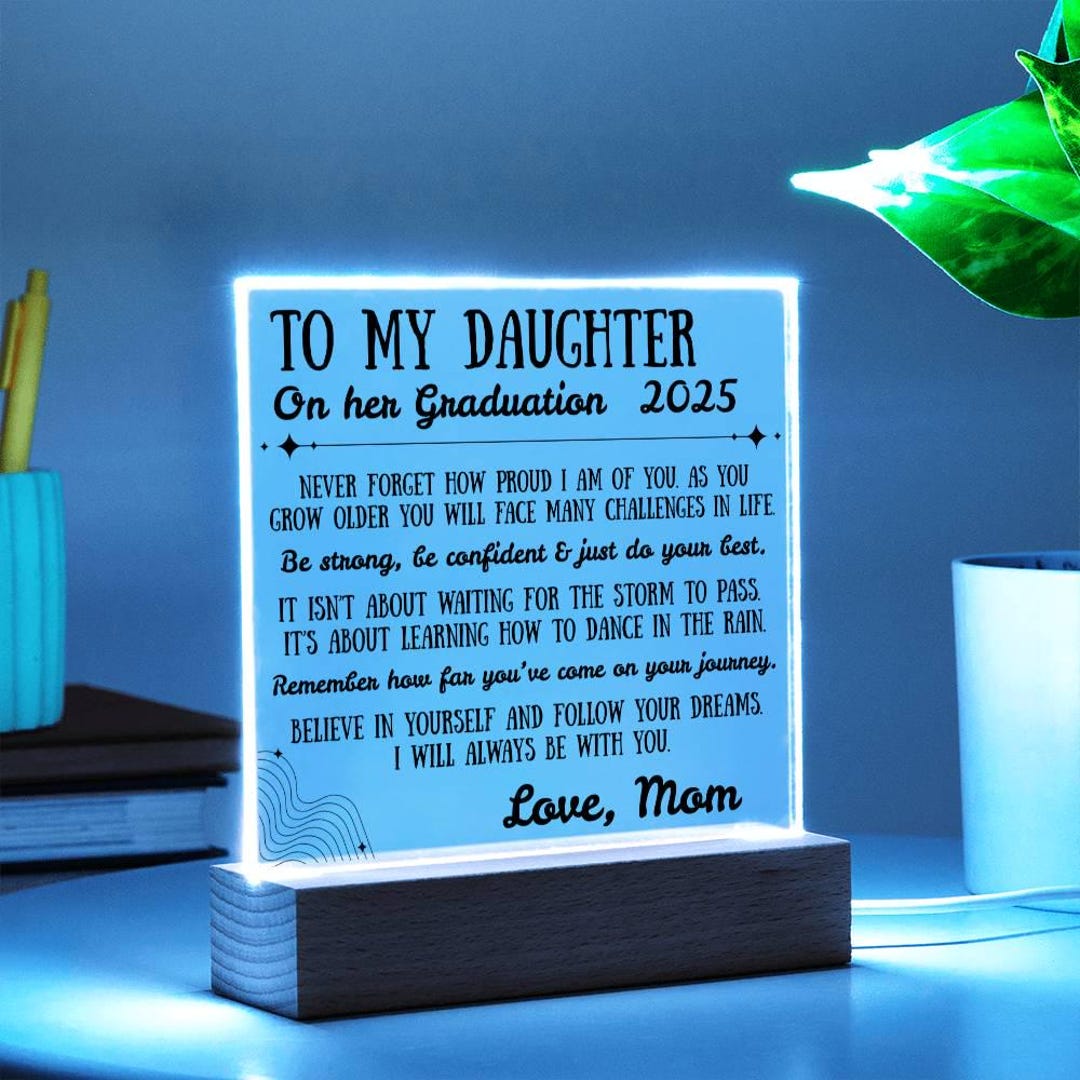Acrylic Grad Gift Daughter, Message Card From Mom, Keepsake Plaque for ...
