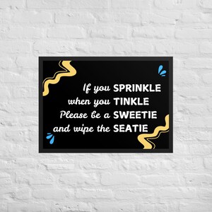 If You Sprinkle When You Tinkle Landscape Bathroom Funny Wall Art ...