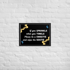 If You Sprinkle When You Tinkle Landscape Bathroom Funny Wall Art ...