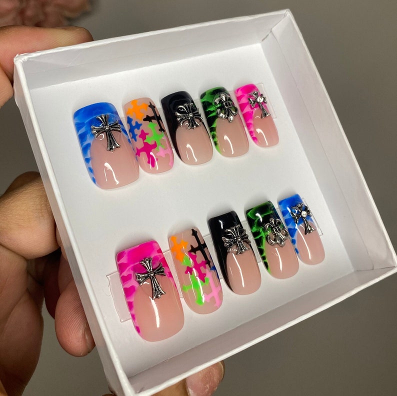 Chrome Heart Color Cross Set - Etsy