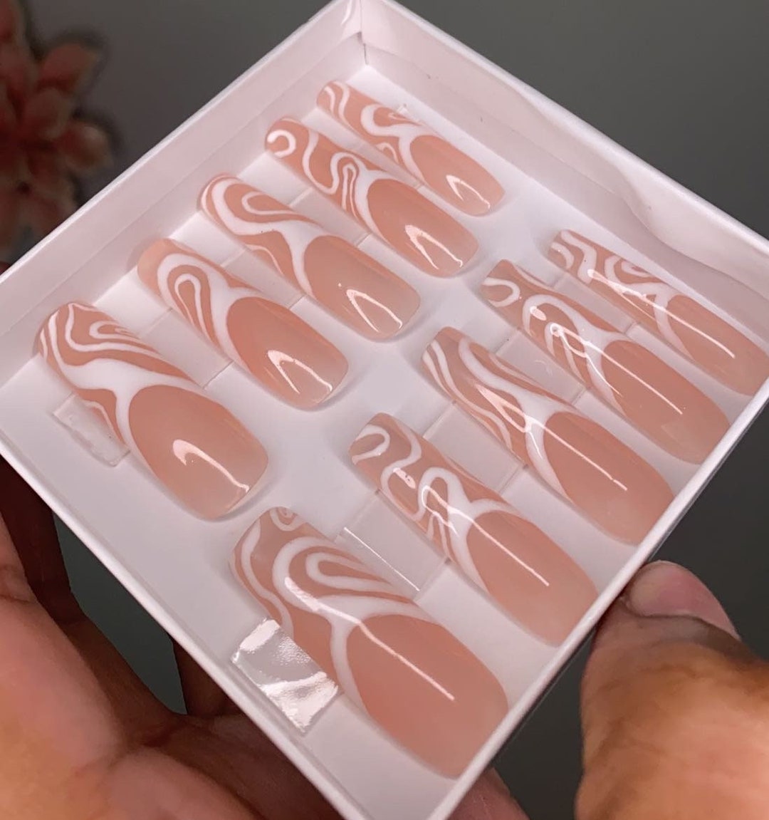 Groovy White French Tip Set - Etsy