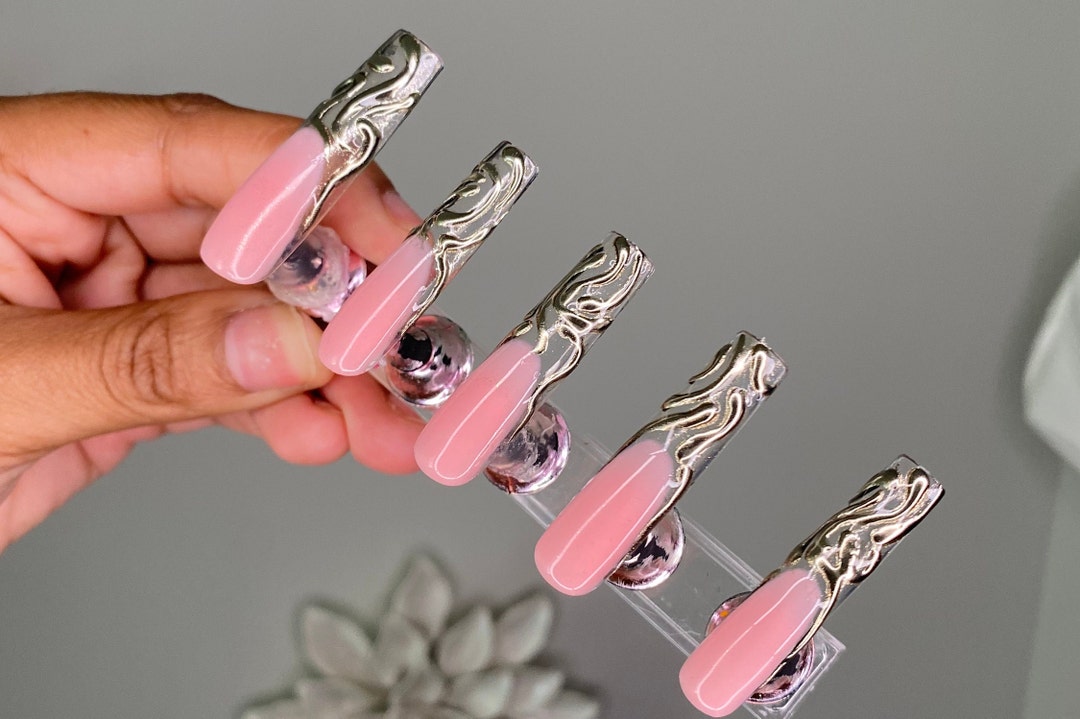 Silver Chrome Lux French Tip Set - Etsy