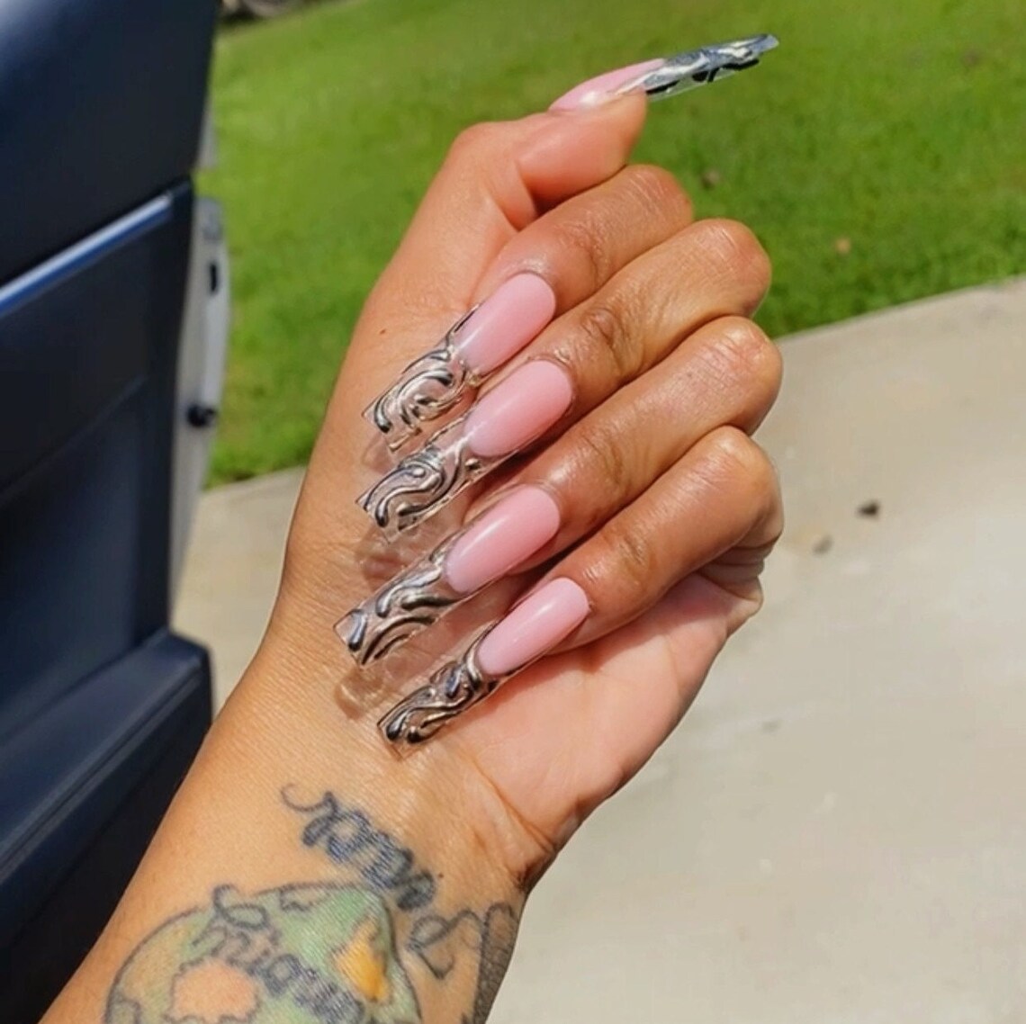 Silver Chrome Lux French Tip Set - Etsy