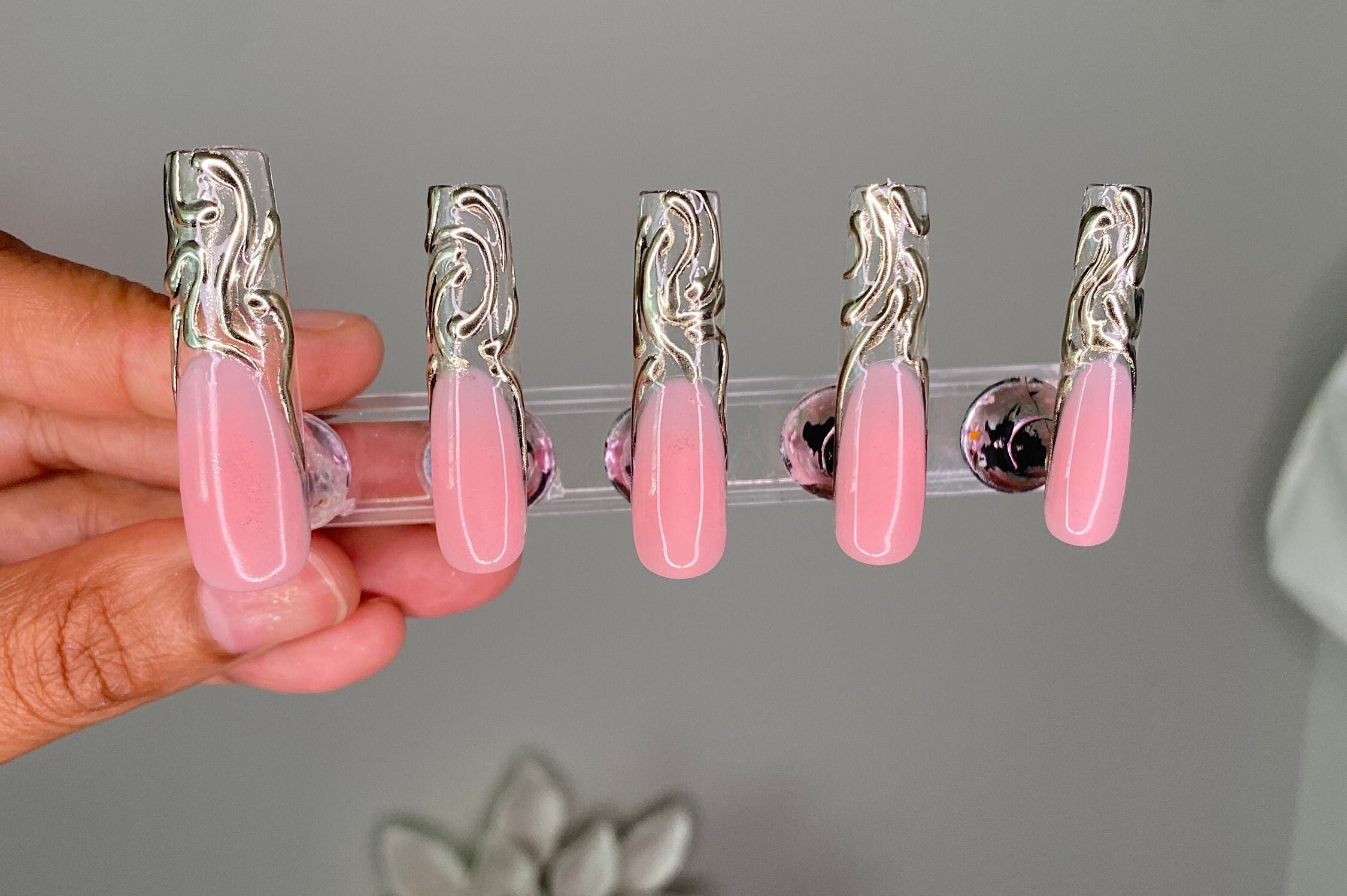 Silver Chrome Lux French Tip Set - Etsy