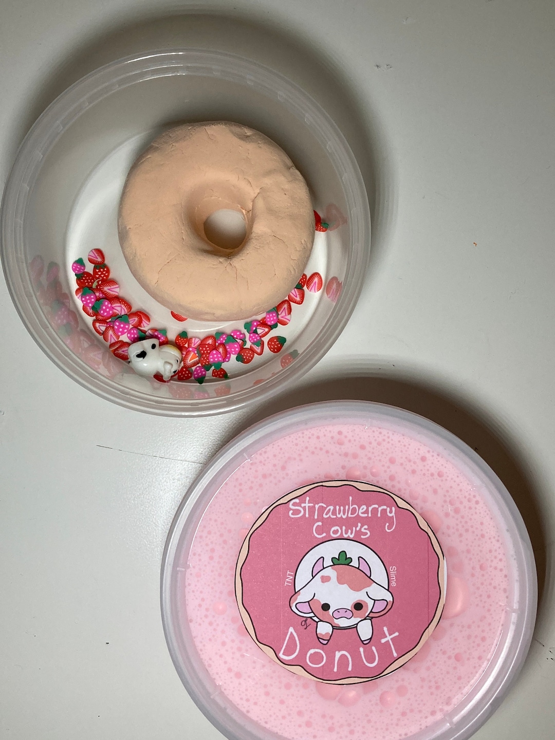 Strawberry Cows Donut TNT SLIME CREATION - Etsy