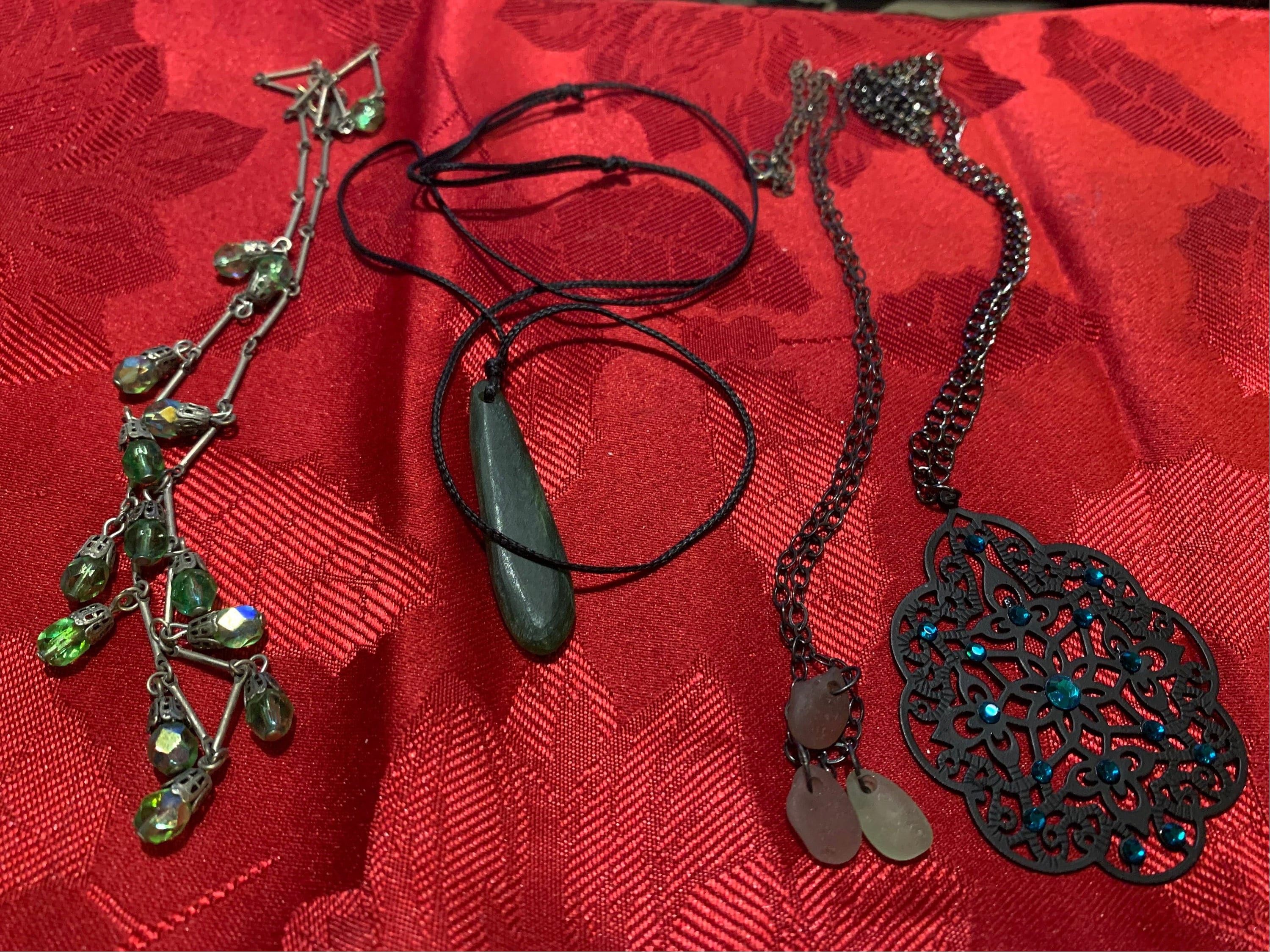 Four Individual Necklaces in Faux Crystals, Sea Glass and Stone. - Etsy