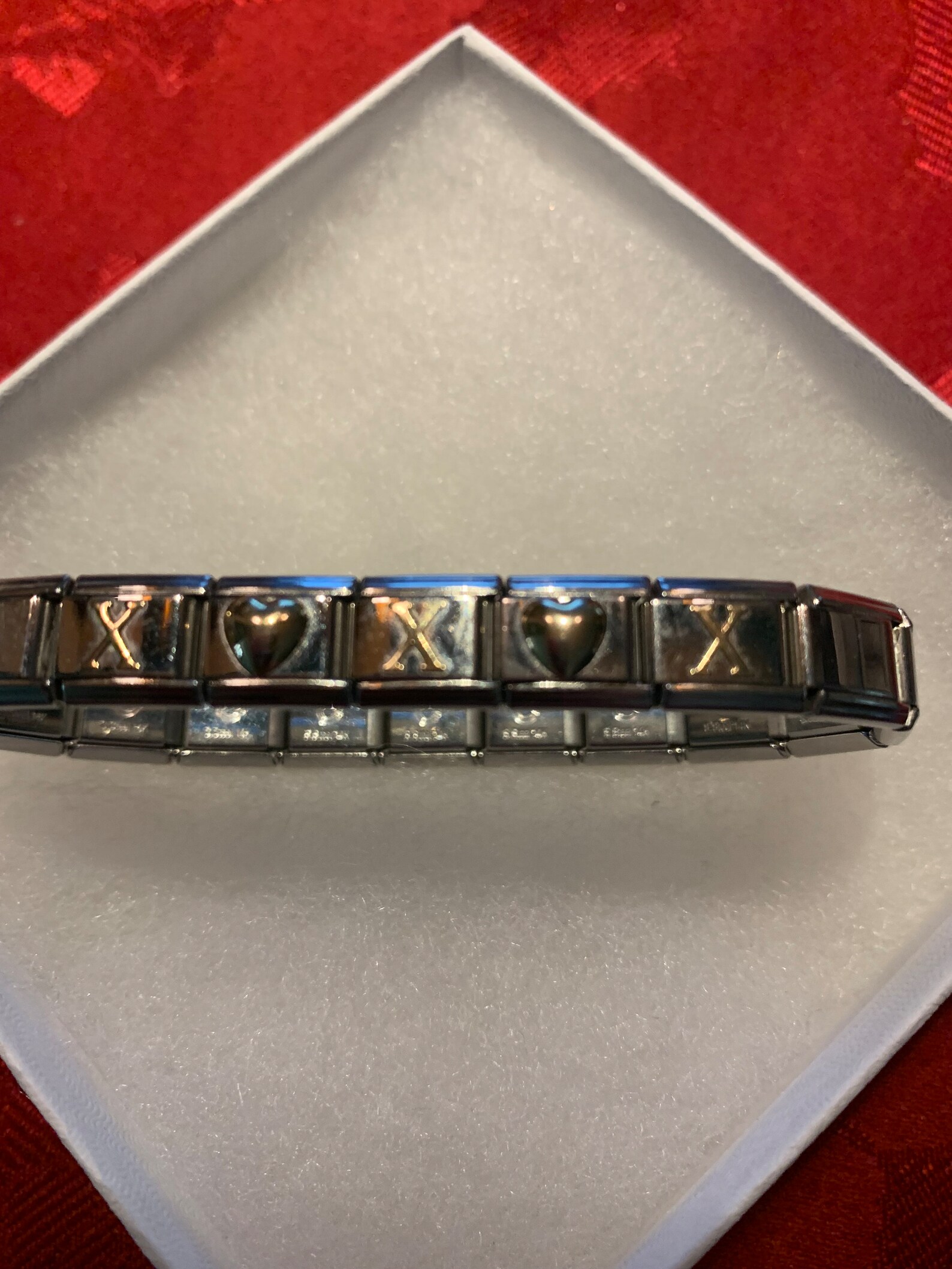A Stainless Steel and 14k Link Stretch Bracelet. - Etsy