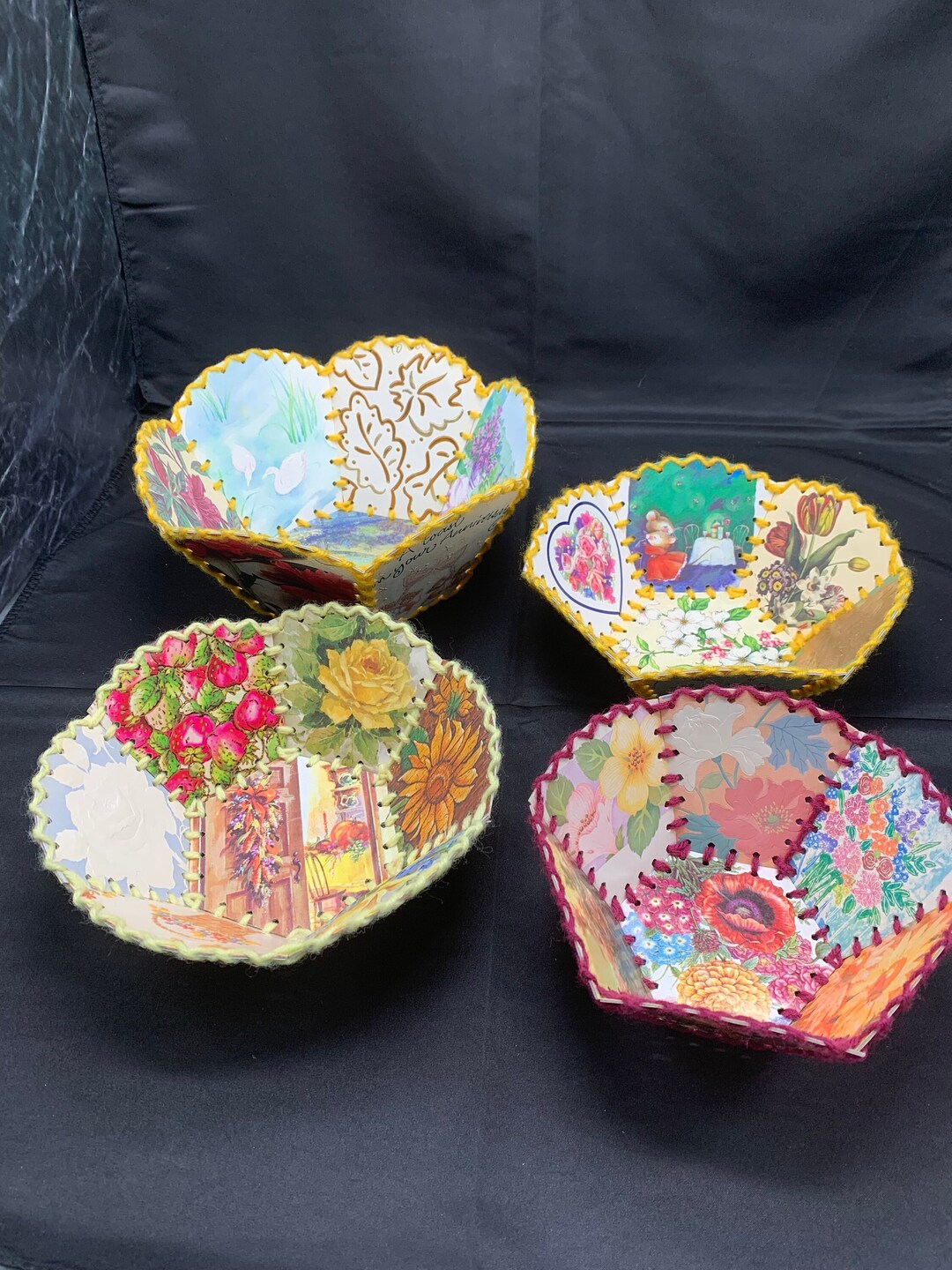 Vintage Greeting Card Baskets, a Set of Four. - Etsy