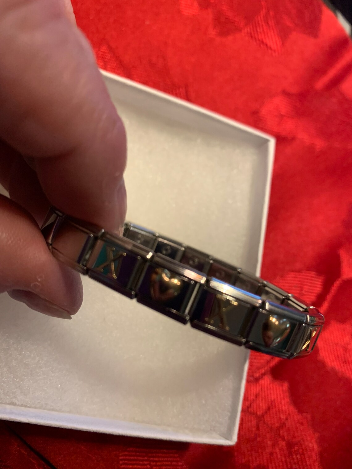 A Stainless Steel and 14k Link Stretch Bracelet. - Etsy
