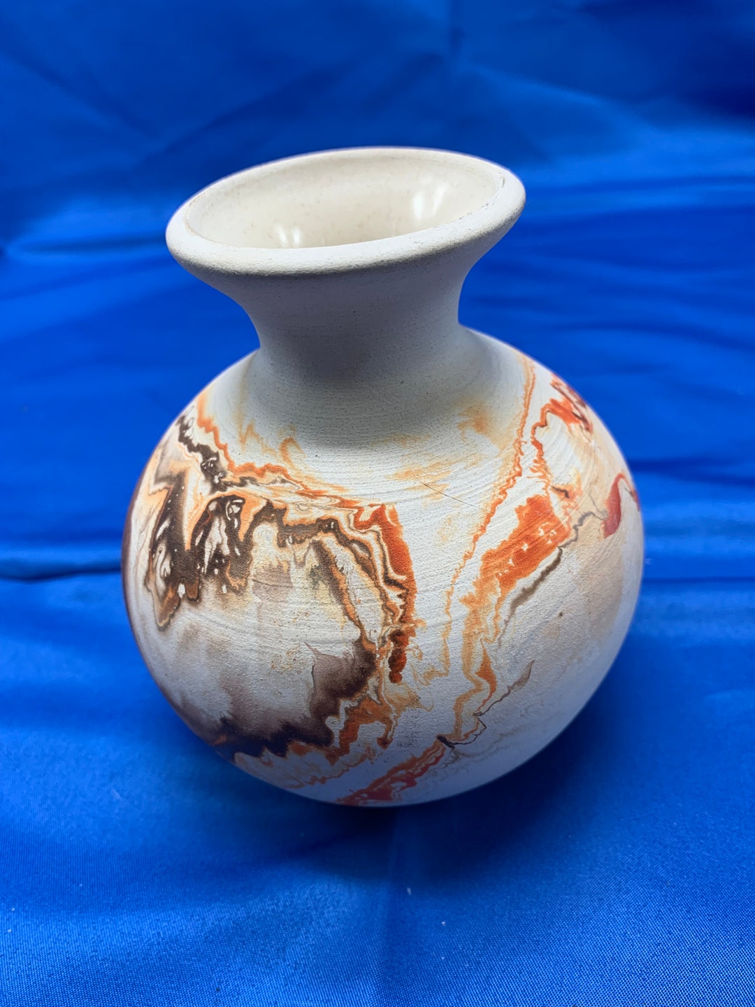 Nemadji Pottery Vase in Earth Tones Swirls. - Etsy