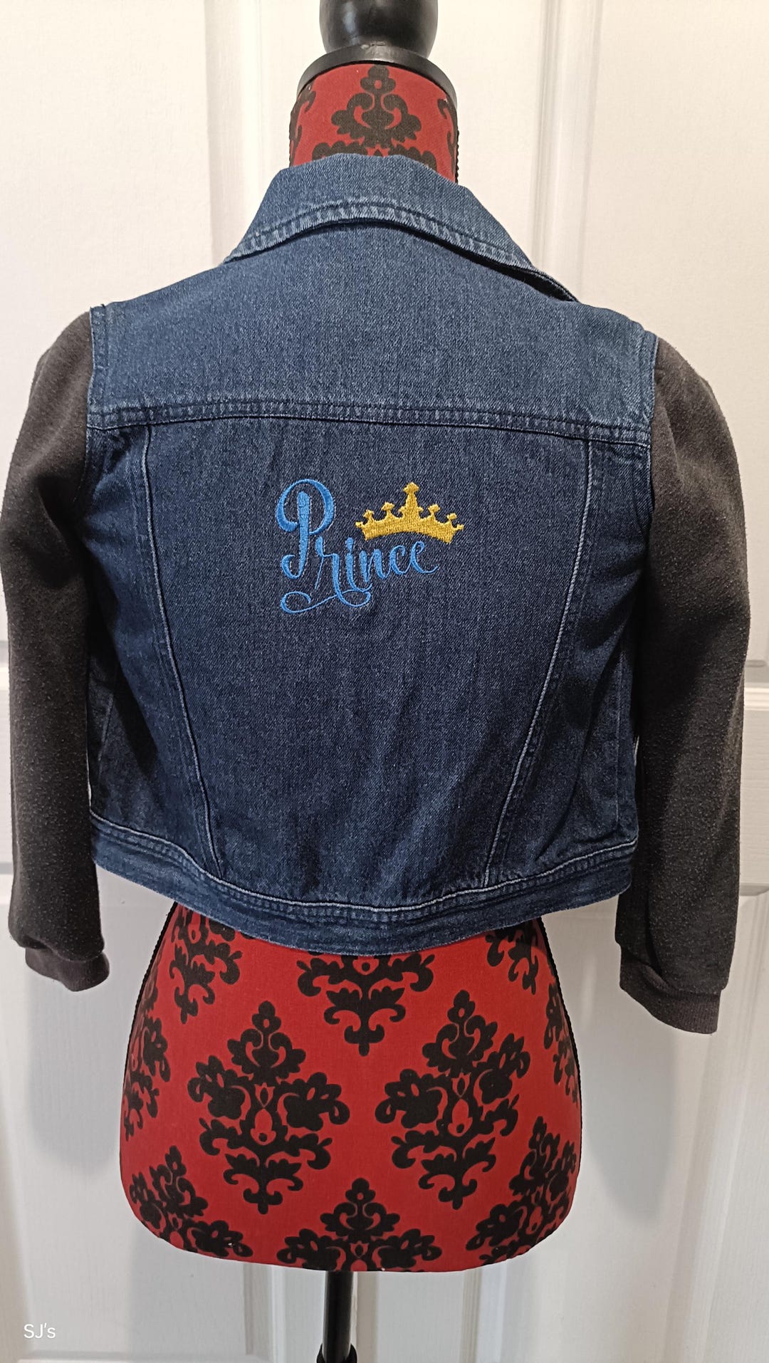 Denim Jacket Embroidered Prince Logo Upcycled - Etsy