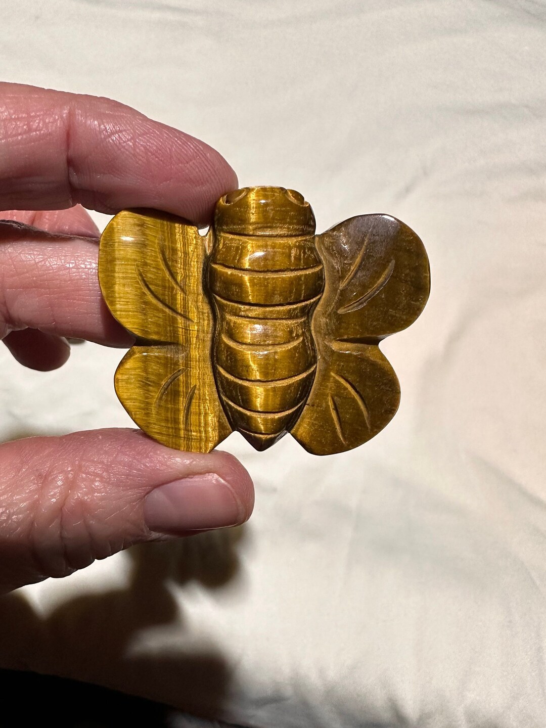 Tigers Eye Hand Carved Bee 1 Intuitively Choosen - Etsy