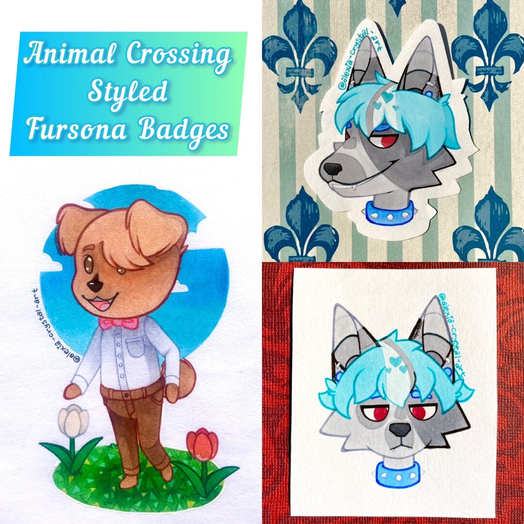 Animal Crossing Inspired Traditional Art Custom Fursona/furry/anthro ...