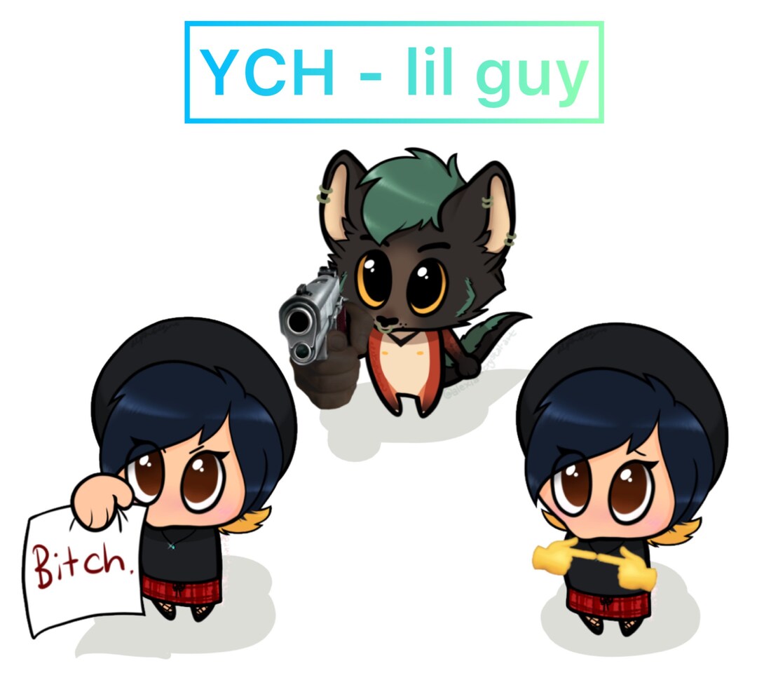 Lil Guy Shy Hands/gun/sign YCH Digital Art Meme for OC/DND Character/fursona/vtuber/furry/anthro ...