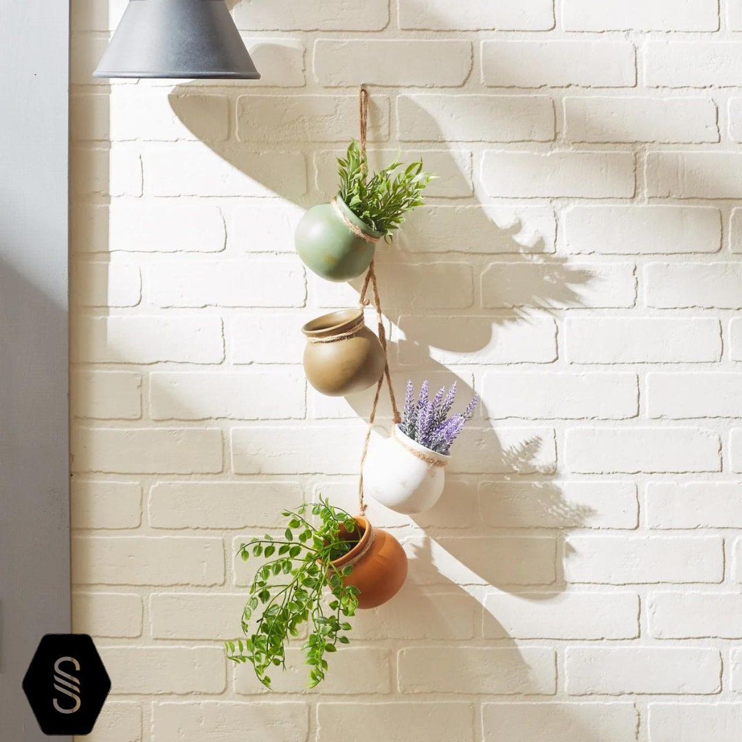 Neutral Garden Dangling Mini Pots Garden Terra Cotta Flower Pots ...