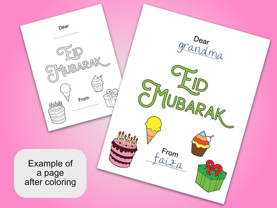 Printable Eid Gift Colouring Pages for Kids Eid Gift for - Etsy