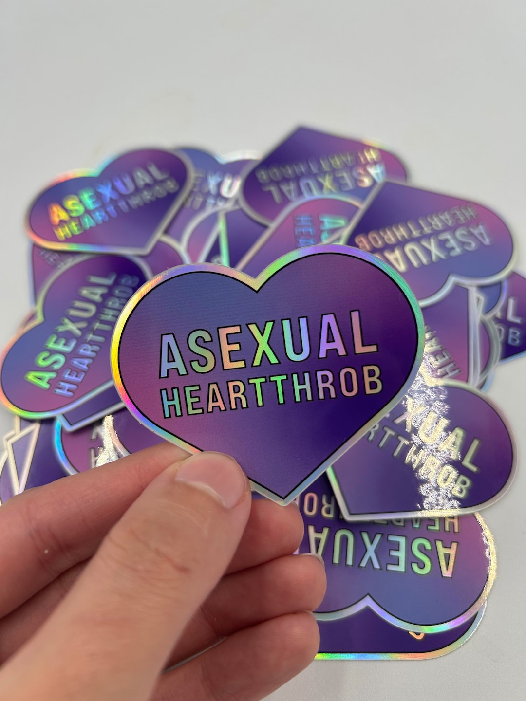 Asexual Ace LGBTQIA Pride Holographic Heart Sticker asexual Heartthrob ...