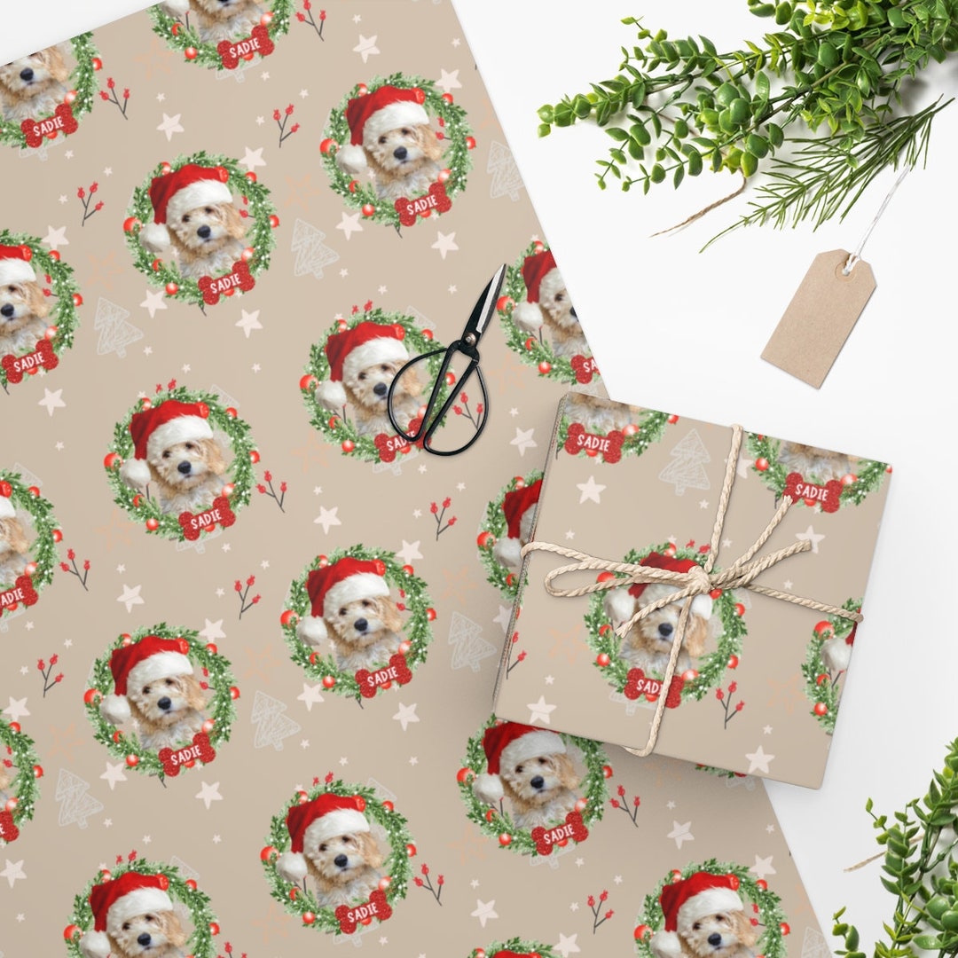 Custom Pet Holiday Gift Wrap, Personalized Dog Wrapping Paper - Etsy