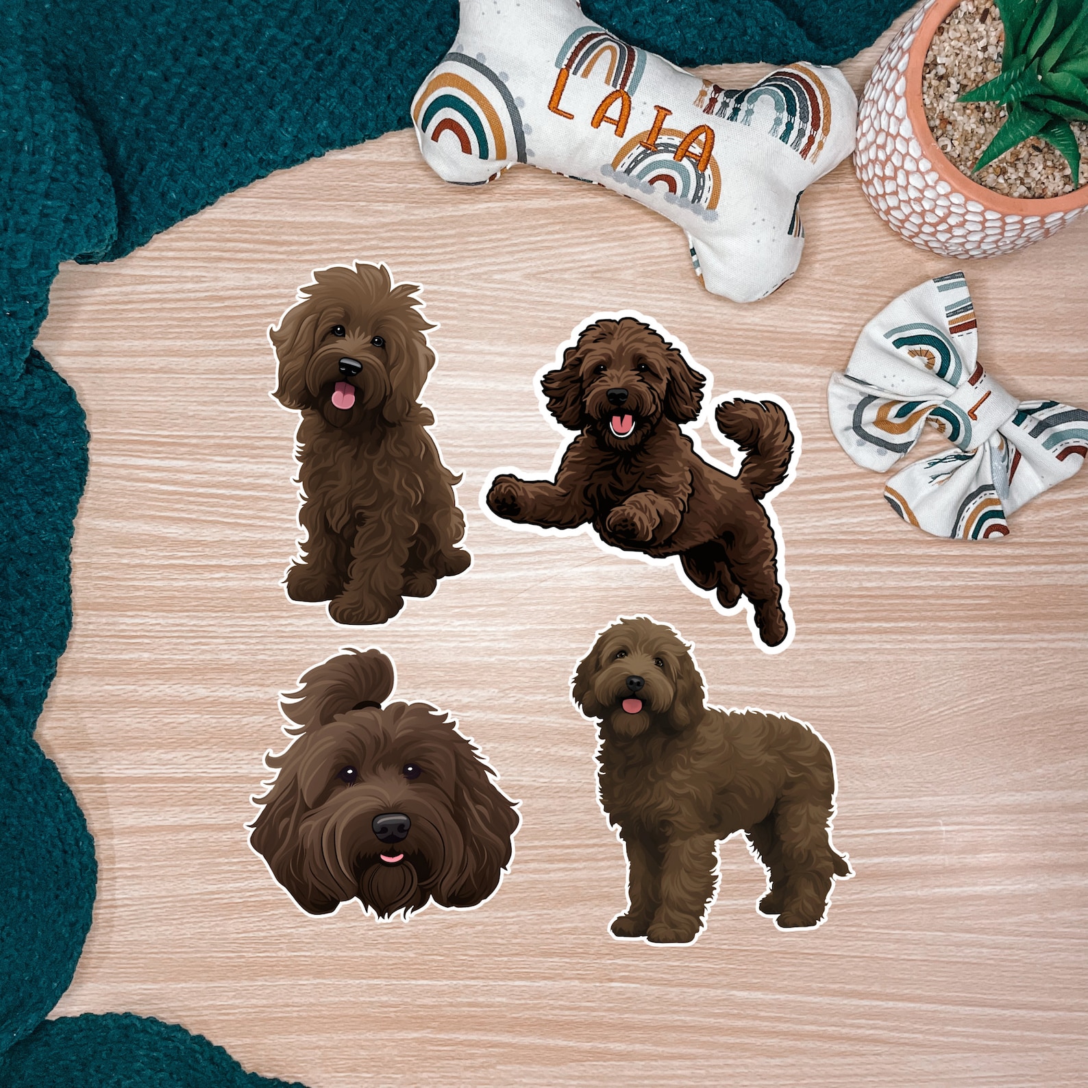 Doodle Dog Sticker Set Labradoodle Golden Doodle Sticker - Etsy