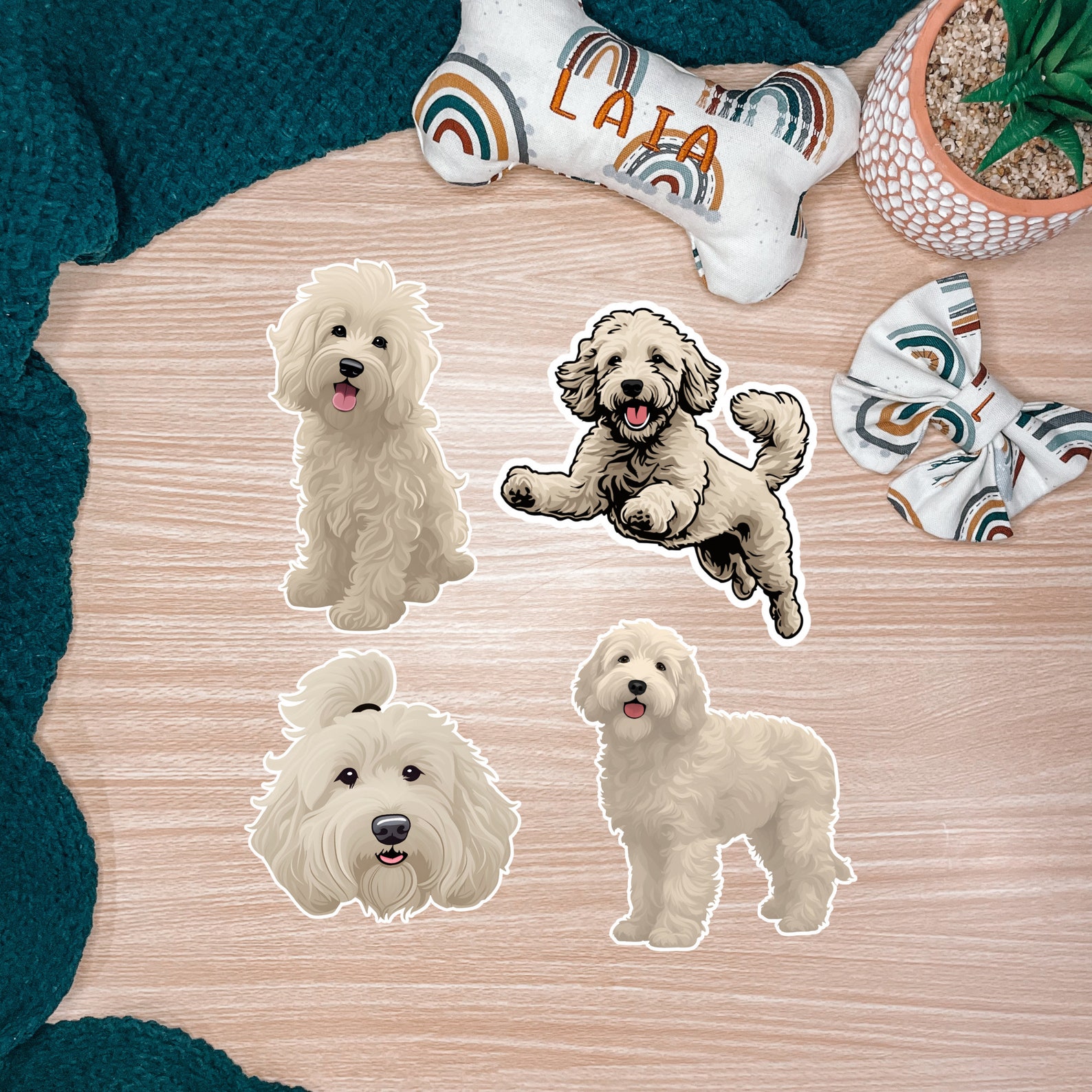 Doodle Dog Sticker Set Labradoodle Golden Doodle Sticker - Etsy