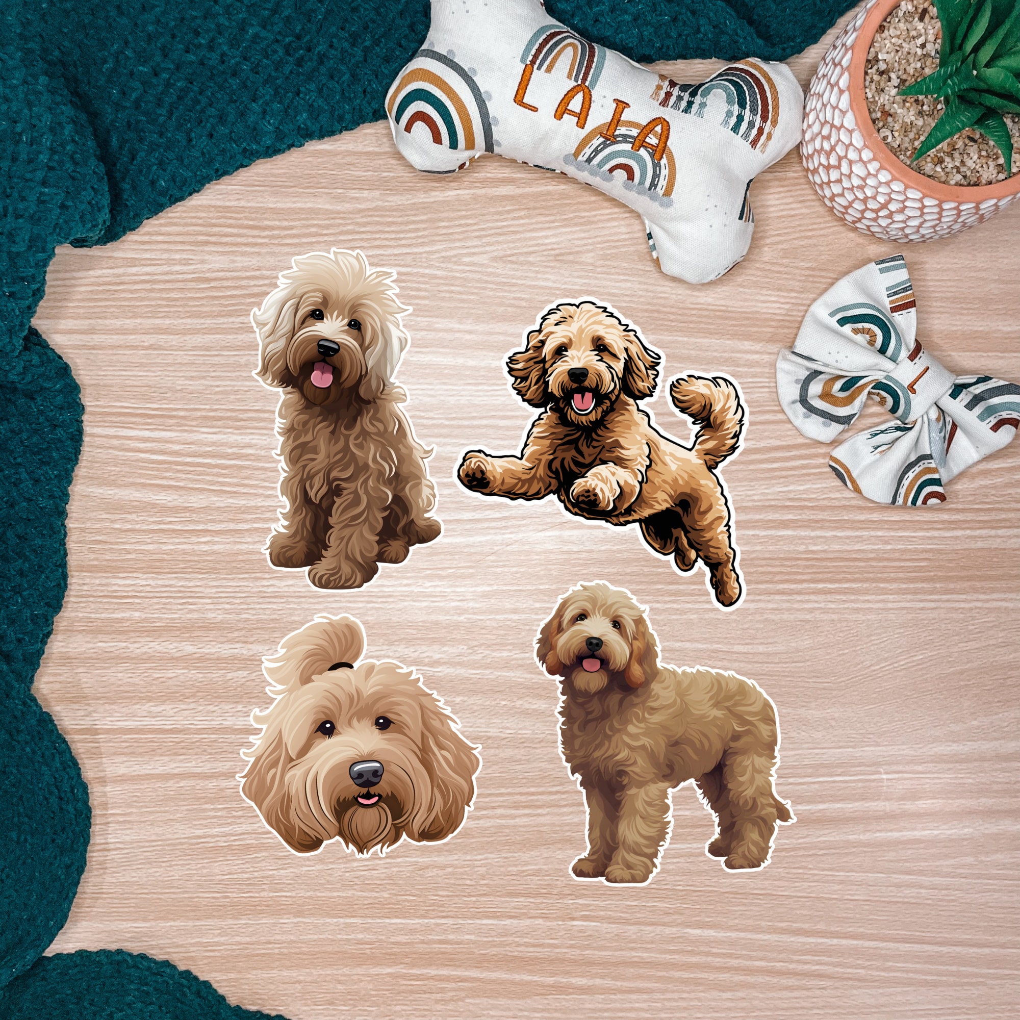 Doodle Dog Sticker Set Labradoodle Golden Doodle Sticker - Etsy