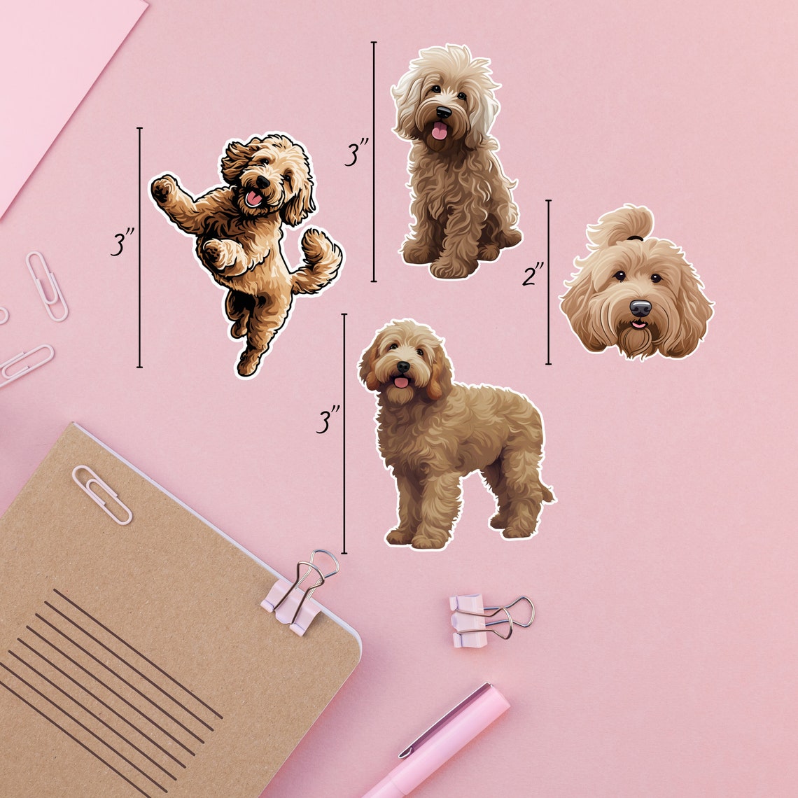 Doodle Dog Sticker Set, Labradoodle Golden Doodle Sticker Decal, Laptop ...