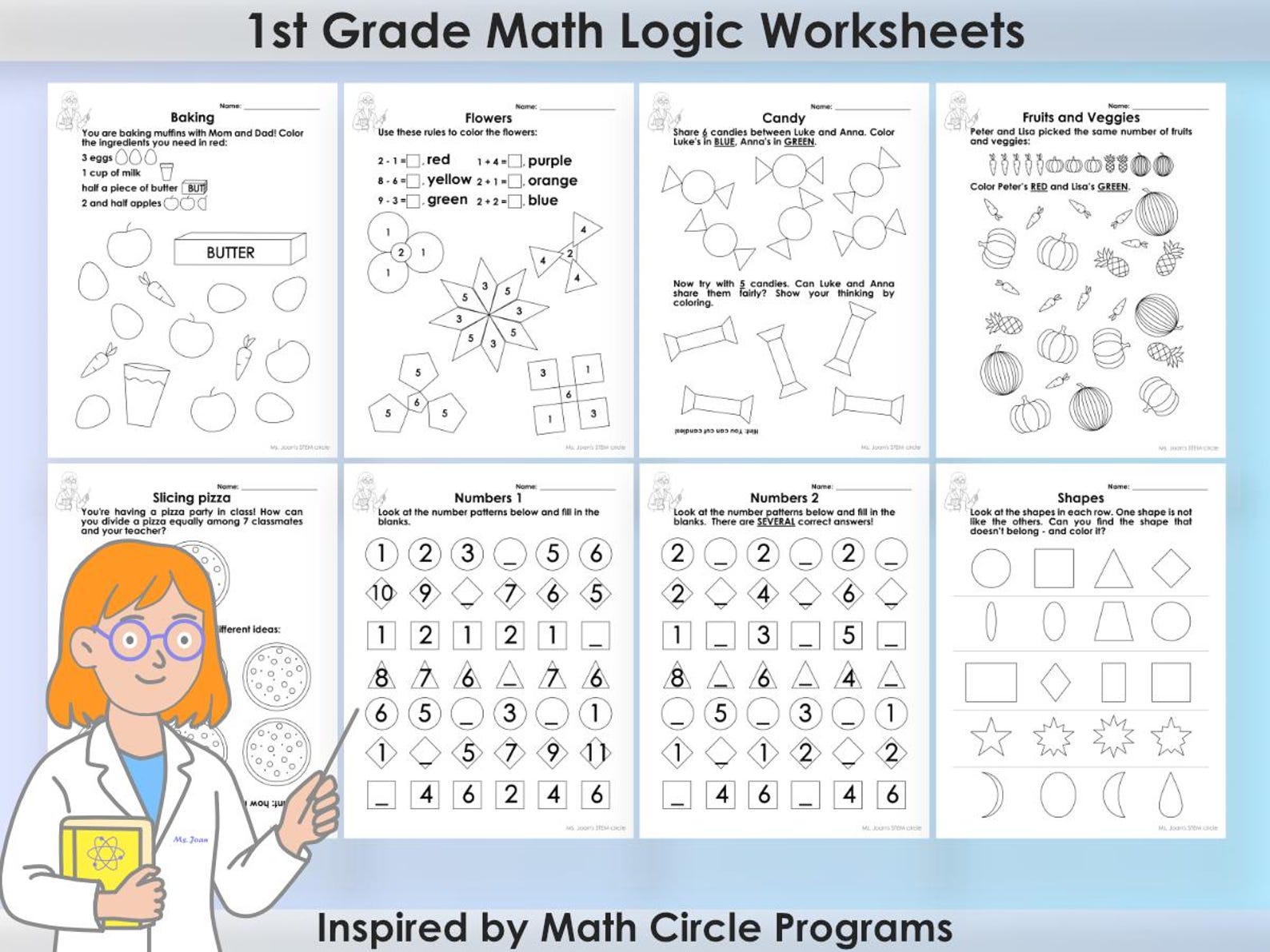 1st Grade Math Worksheets – Logic Puzzles for Early Finishers - Etsy