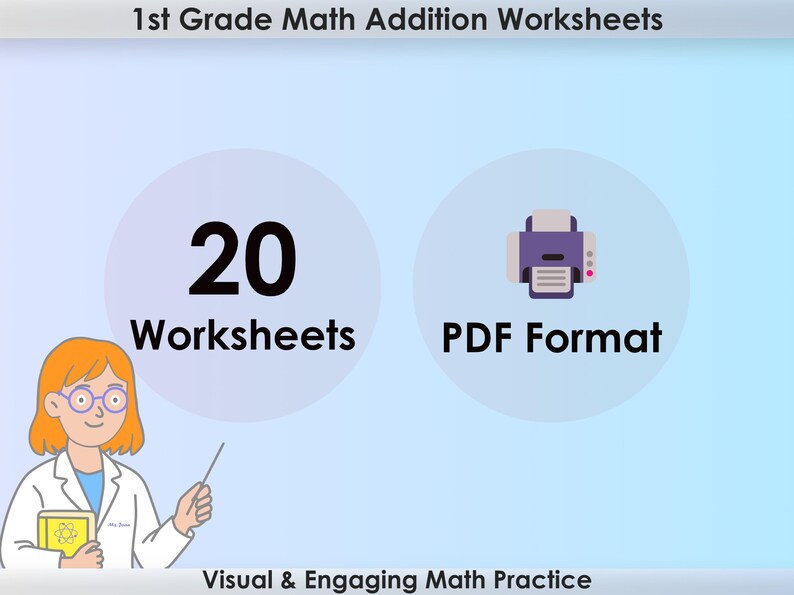 Addition Within 10 Math Worksheets for 1st Grade - Fun Spring Bug Theme ...
