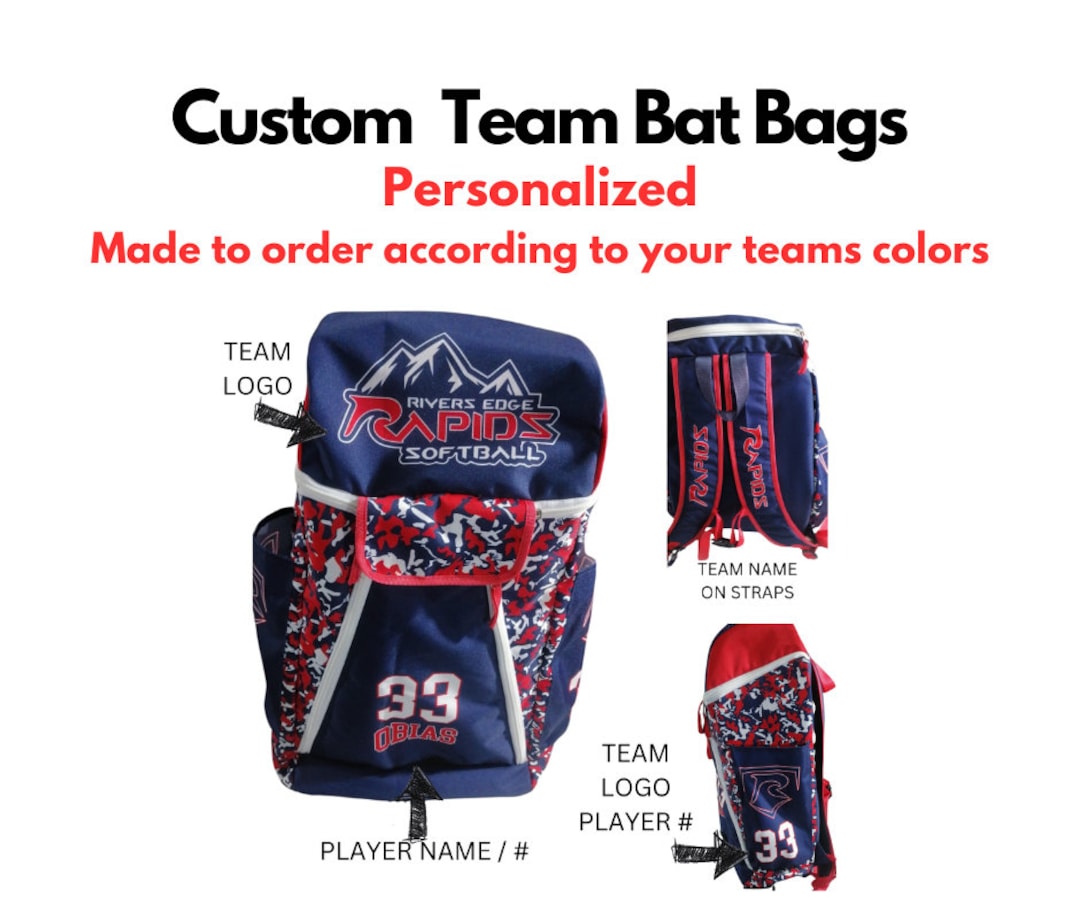 Custom Baseball Team Bat Bag, Softball Team Bat Bag Personalized ...