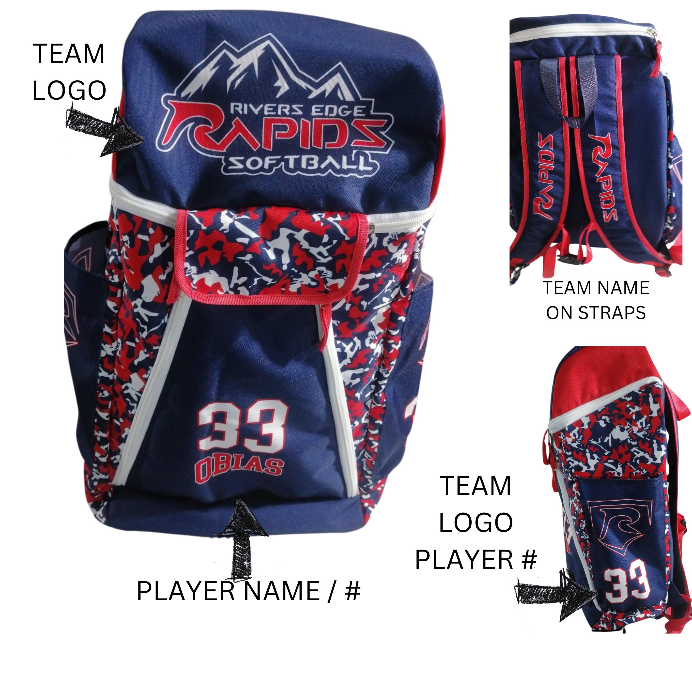 Custom Baseball Team Bat Bag, Softball Team Bat Bag Personalized ...