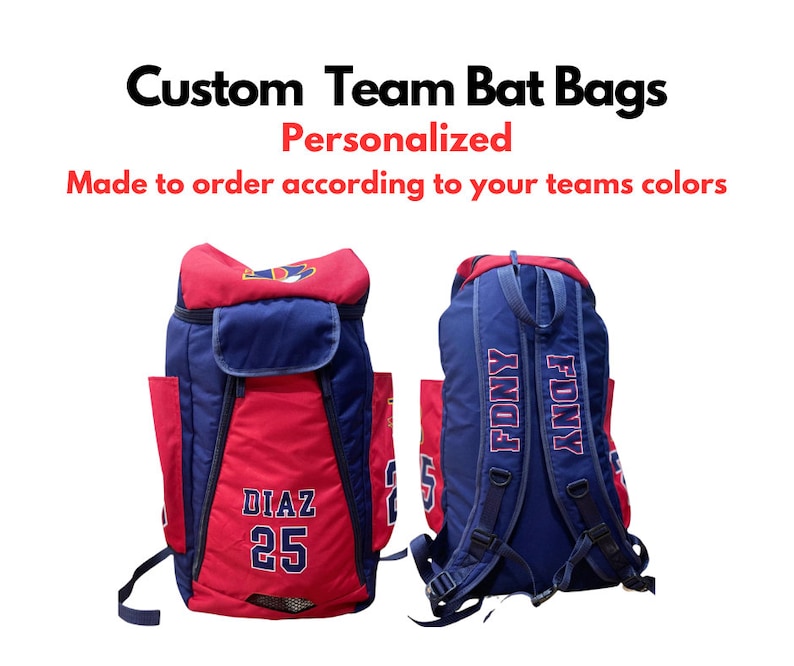 Custom Baseball Team Bat Bag, Softball Team Bat Bag, Personalized ...