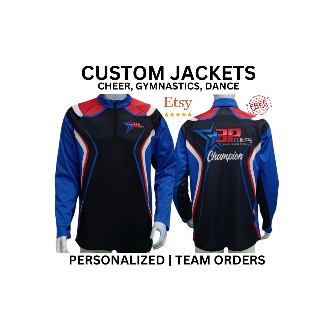 Custom Jackets for Cheer, Dance, Gymnastics Teams, Tournament Jackets ...