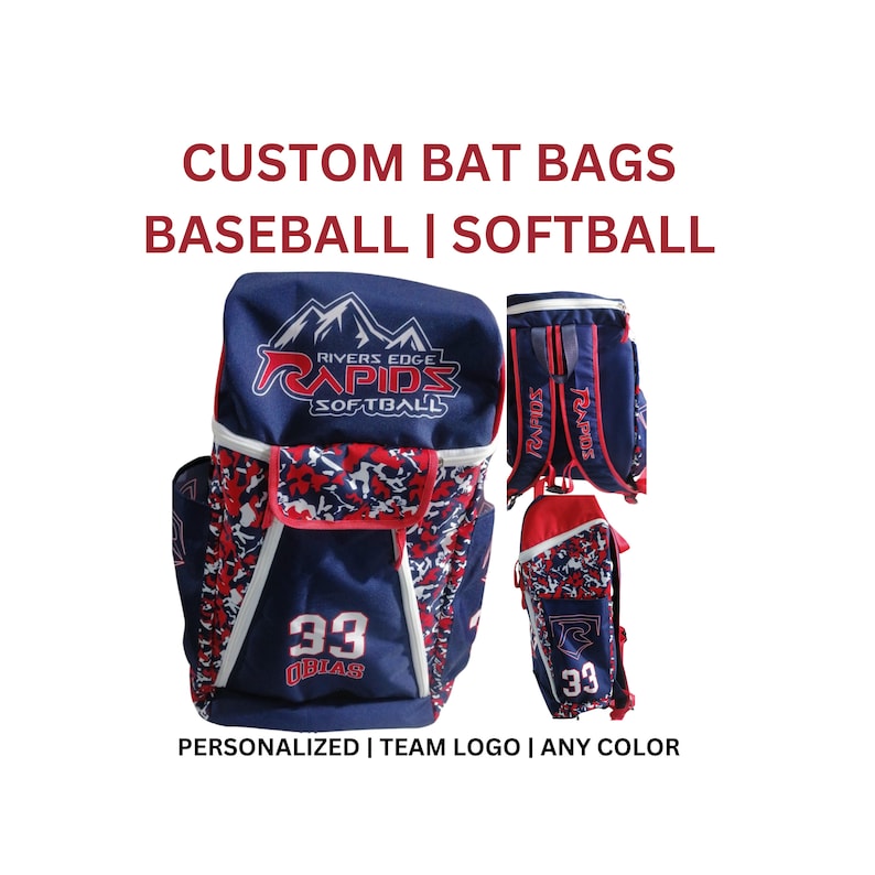 Custom Baseball Team Bat Bag, Softball Team Bat Bag, Personalized ...