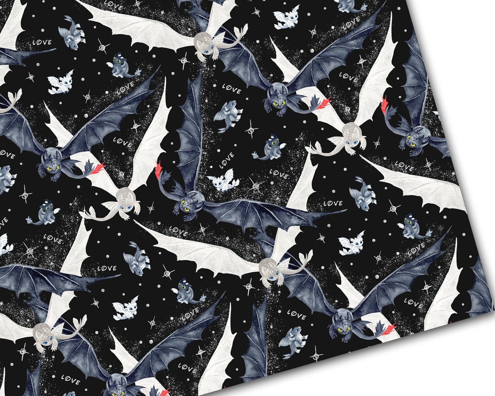 How to Train Your Dragon Night Fury Digital Paper Magic - Etsy