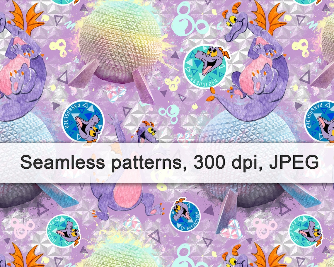 Epcot, Figment, Magic Kingdom, Mountain, Parks, Digital Paper ...